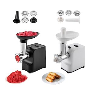 banlicali meat grinder, 1000w electric meat grinder sausage maker with 3 grinding plates & sausage stuffer tube stainless steel kitchen meat grinder heavy duty for beef, pork, chicken 110v (white)