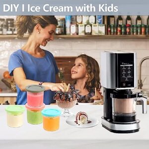 VRINO Creami Deluxe Pints, for Ninja Creami Deluxe,16 OZ Ice Cream Container Reusable,Leaf-Proof for NC301 NC300 NC299AM Series Ice Cream Maker