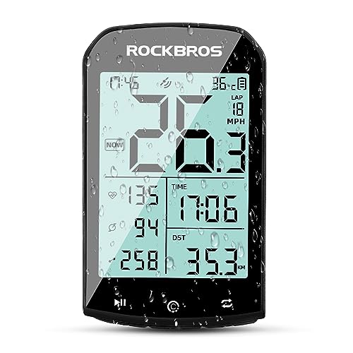 ROCKBROS Bike Computer Wireless Cycling Computers ANT+ Bluetooth Bicycle Computer Mini Speedometer Odometer Waterproof 2.9inch LCD Screen GPS/BDS/Galileo Position System