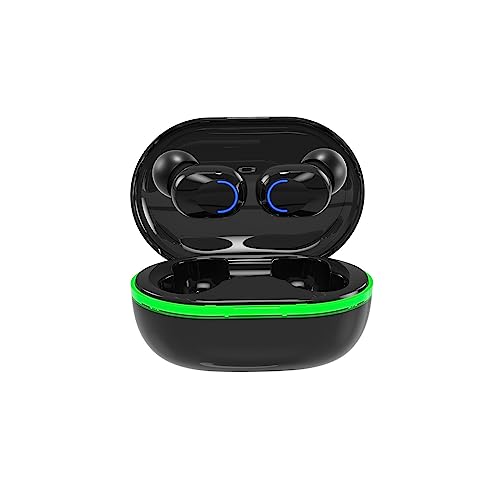 Qiopertar Wireless Earbuds Bluetooth 5.3 in Ear Light-Weight Headphones Built-in Microphone IPX4 Waterproof Immersive Premium Sound Headset with Charging Case Black