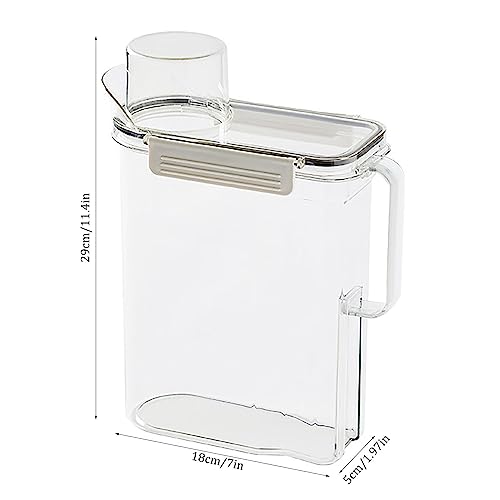 Laundry Powder Dispenser, Detergent Dispenser with Measuring Cup Lid, Large Capacity Laundry Softener Dispenser Leak-Proof Washing Powder Container for Fabric Softener and Liquid Detergent