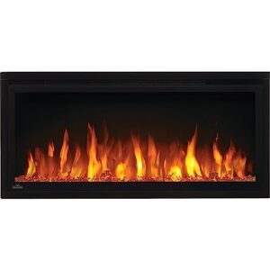 Napoleon Entice 60 Wall Mount Slimline Electric Fireplace - Multi-Color Flames with Adjustable Flame Brightness and Speed - with Remote Control - NEFL60CFH