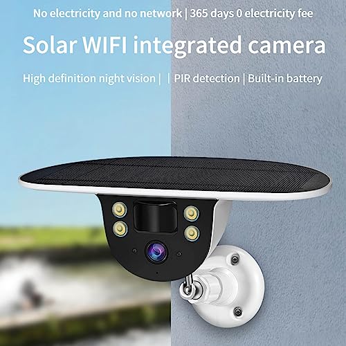 ciciglow Solar Security Camera, Waterproof Outdoor Camera, 2MP 1080P Home Security System, PIR Human Sensing, Camera Lens Flexibly Rotated Up, 2 Way Intercom