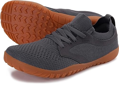 Joomra Womens Minimal Barefoot Road Running Shoes Size 8 Ladies Wide Width Climbing Hiking Trekking Trainer Walking Athletic Gym Workout Footwear Dark Grey 39