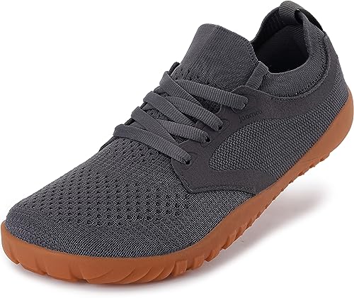 Joomra Womens Minimal Barefoot Road Running Shoes Size 8 Ladies Wide Width Climbing Hiking Trekking Trainer Walking Athletic Gym Workout Footwear Dark Grey 39