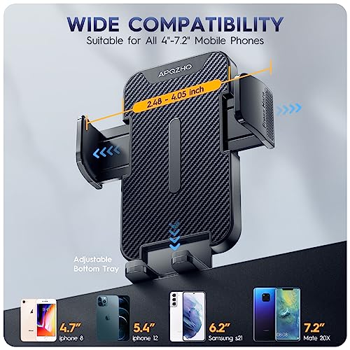 APQZHO Car Vent Phone Mount for Car [Upgrade Clip Never Fall] Hands Free Cell Phone Holder Car [Thick Cases Friendly] Car Phone Holder Fit for Smartphone, iPhone, Automobile Cradles Universal