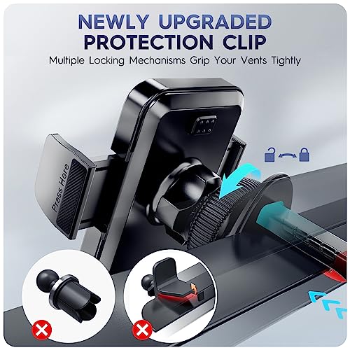 APQZHO Car Vent Phone Mount for Car [Upgrade Clip Never Fall] Hands Free Cell Phone Holder Car [Thick Cases Friendly] Car Phone Holder Fit for Smartphone, iPhone, Automobile Cradles Universal