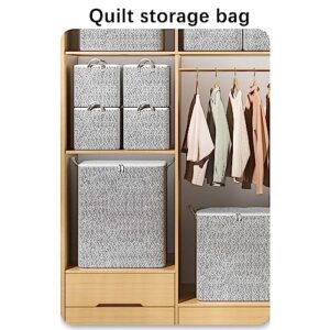 Non-Woven Zipper Storage Bag Moving Quilt Storage Basket Travel Large-Capacity Clothing Storage Bag (28x24x22 in)