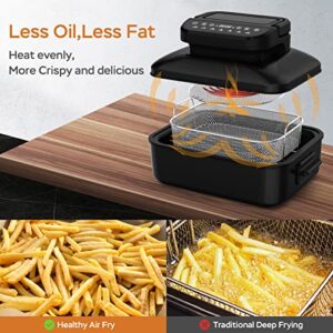 Geek Chef Air Fryer & Electric Indoor Grill Combo, Indoor Tabletop Grill & Griddle