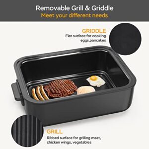 Geek Chef Air Fryer & Electric Indoor Grill Combo, Indoor Tabletop Grill & Griddle