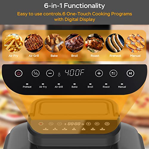 Geek Chef Air Fryer & Electric Indoor Grill Combo, Indoor Tabletop Grill & Griddle