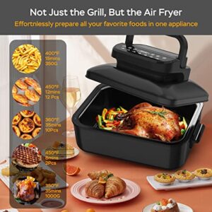 Geek Chef Air Fryer & Electric Indoor Grill Combo, Indoor Tabletop Grill & Griddle