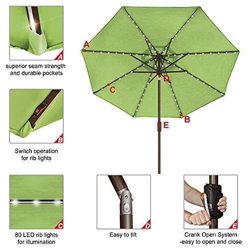 1 Set of Solar 9ft Sunumbrella Umbrella & Umbrella Cover