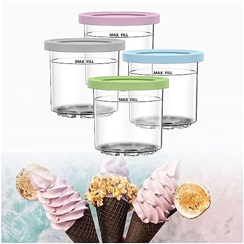 Creami Pints, for Ninja Creami Deluxe Containers,16 OZ Pint Ice Cream Containers Dishwasher Safe,Leak Proof Compatible NC301 NC300 NC299AMZ Series Ice Cream Maker