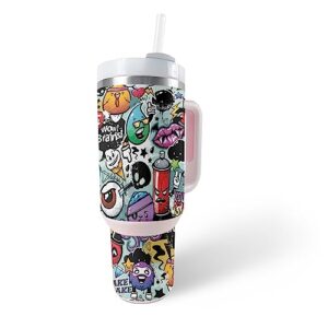 mightyskins skin compatible with stanley the quencher h2.0 flowstate 40 oz tumbler - puppy fall | protective, durable, and unique vinyl decal wrap cover | easy to apply, remove, and change styles