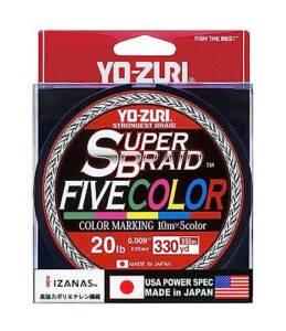 super braid 20lb 5 color 330yd