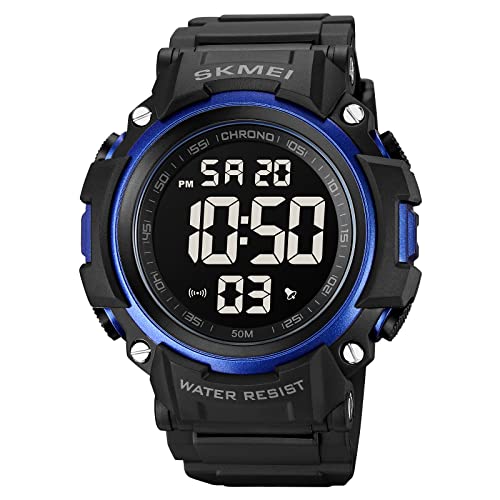 Kiahin Mens Digital Watch - Sports Military Watches Waterproof Outdoor Chronograph Military Wrist Watches for Men with LED Back Ligh/Alarm/Date