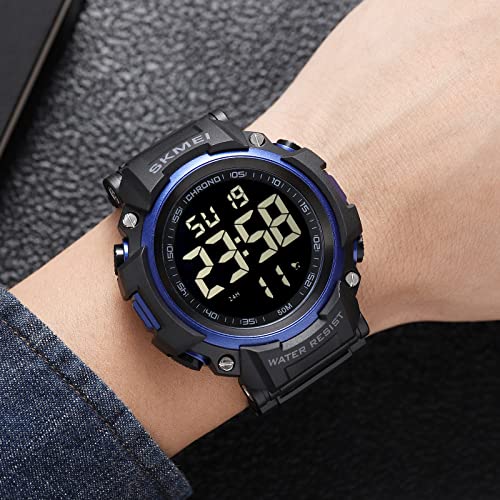 Kiahin Mens Digital Watch - Sports Military Watches Waterproof Outdoor Chronograph Military Wrist Watches for Men with LED Back Ligh/Alarm/Date