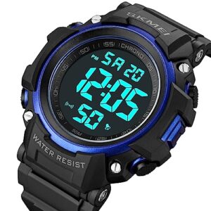 Kiahin Mens Digital Watch - Sports Military Watches Waterproof Outdoor Chronograph Military Wrist Watches for Men with LED Back Ligh/Alarm/Date