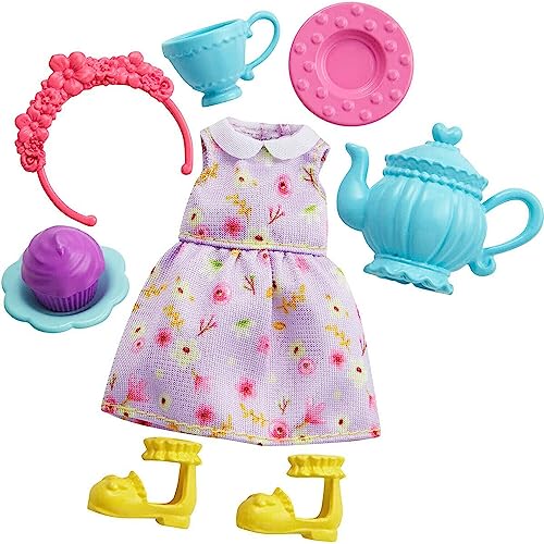 Barbie Chelsea Beach and Tea Party Accessory Fashion Pack Bundle (Pack of 2)