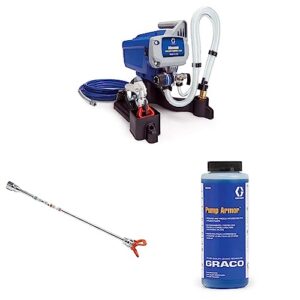 graco magnum 257025 project painter plus paint sprayer, multicolor & 243041 magnum 15-inch tip extension, gray & 243104 pump armor, 1-quart