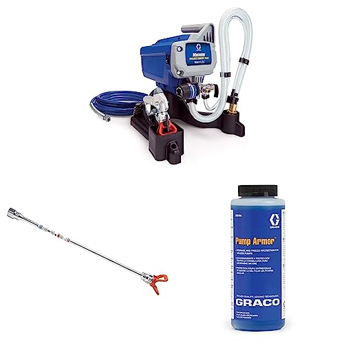 Graco Magnum 257025 Project Painter Plus Paint Sprayer, Multicolor & 243041 Magnum 15-Inch Tip Extension, Gray & 243104 Pump Armor, 1-Quart