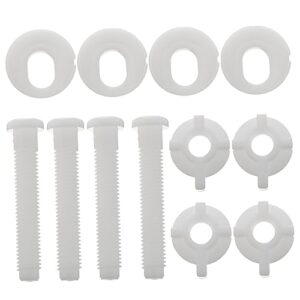 osaladi toilet screws 8 pcs toilet screw toilet bowl seat toilet tank bolts ground screw toilet hinge toilet seat replacement screws plastic white toilet seat cover screws water tank nut