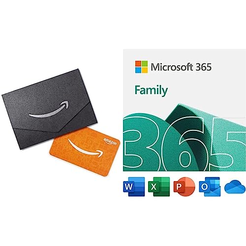 Microsoft 365 Family (Office) + $10 Amazon Gift Card | 12-Month Subscription | Up to 6 People | Word, Excel, PowerPoint | PC/MAC Instant Download | Activation Required