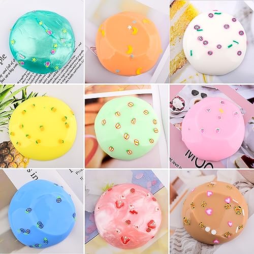 12 Pack Jelly Cube Slime Kit,Water Slime and Galaxy Slime,Non Sticky and Soft Bubble Milk Slime,DIY Slime Party Favor for Girls & Boys