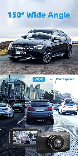 4K Dash Cam Front Built-in WiFi, WANLIPO Dash Camera for Cars with 3" IPS Screen, Car Camera with 64GB SD Card, 2160P Dashcam for Cars with App Control, G-Sensor, Loop Recording,24H Parking Monitor