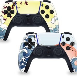 MasiBloom® Gaming Controllers Sticker Decals Cover Skin for PS5 Playstation 5 Digital/Optical Drive Version(Seagull Sunset) (Seagull Sunset)