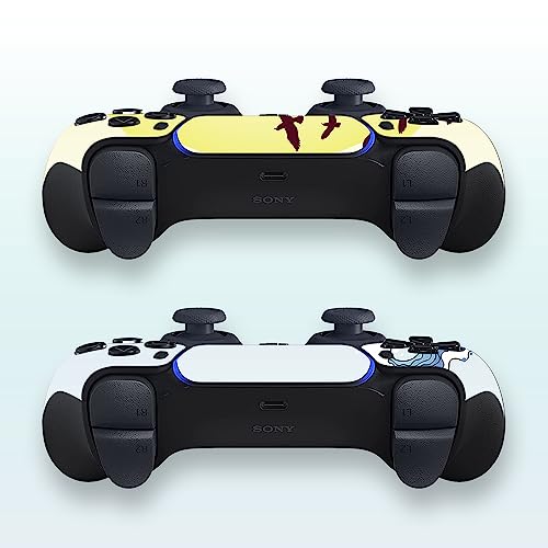 MasiBloom® Gaming Controllers Sticker Decals Cover Skin for PS5 Playstation 5 Digital/Optical Drive Version(Seagull Sunset) (Seagull Sunset)