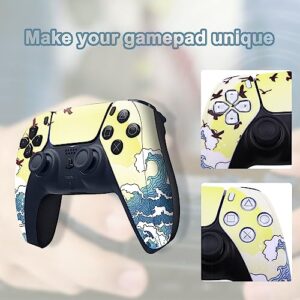 MasiBloom® Gaming Controllers Sticker Decals Cover Skin for PS5 Playstation 5 Digital/Optical Drive Version(Seagull Sunset) (Seagull Sunset)