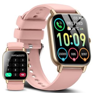 smart watch for women(dial/answer calls), activity trackers with heart rate/sleep monitor, 112 sports modes/ip68 waterproof, 1.85" hd touchscreen fitness watch compatible with android ios, pink