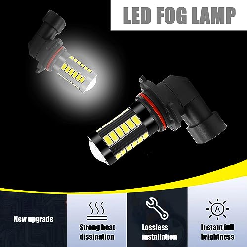 Hawyet 2 PCS 9005 5730-33SMD LED Fog Light Bulbs, 6500K Bright Anti-fog Lights, 12V Plug and Play 1500 Lumen Power LED Bulbs, Universal for Car, Truck, SUV Vans LED Light Replacement (White)