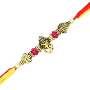 Vakratunda Ganesha Rakhi for Brother Multicolor Beautiful & Fancy Designer Thread Raksha Bandhan Rakhi for Loving Brother Bhai RURAKH009