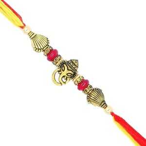 Vakratunda Ganesha Rakhi for Brother Multicolor Beautiful & Fancy Designer Thread Raksha Bandhan Rakhi for Loving Brother Bhai RURAKH009