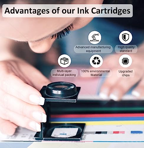 222XL Remanufactured Ink Cartridge Replacement for Epson 222 Ink Cartridges 222XL for Expression Home XP-5200 Workforce WF-2960 Printer (Black, Cyan, Magenta, Yellow, 4 Pack)