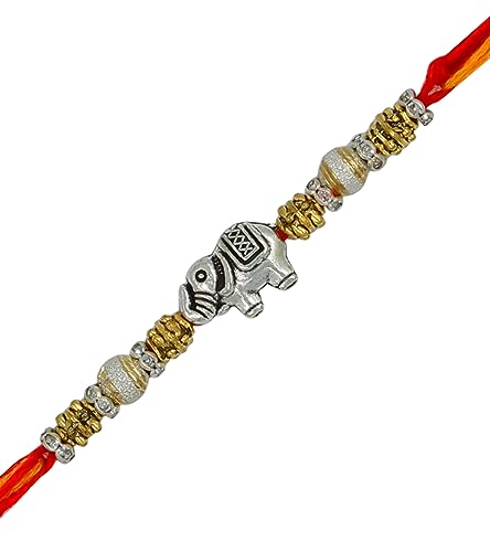 Elephant Rakhi for Brother Multicolor Beautiful & Fancy Designer Thread Raksha Bandhan Rakhi for Loving Brother Bhai RURAKH0011