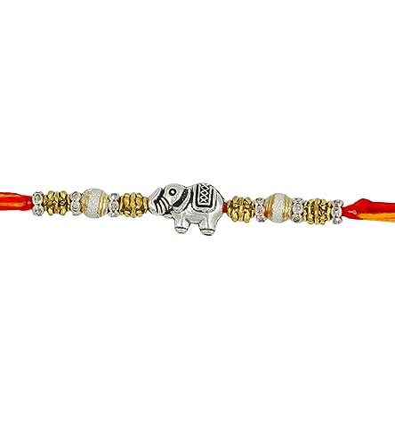 Elephant Rakhi for Brother Multicolor Beautiful & Fancy Designer Thread Raksha Bandhan Rakhi for Loving Brother Bhai RURAKH0011