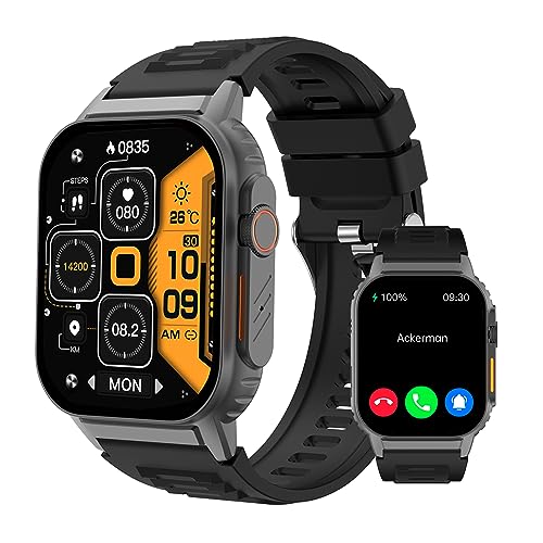 Smart Watch(Answer/Make Call), 2.01" Smartwatch for Men Women, IP67 Waterproof, 100+ Sport Modes Fitness Tracker, Heart Rate Sleep Monitor, AI Voice, Smart Watches for Android iOS Phones