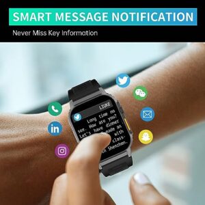 Smart Watch(Answer/Make Call), 2.01" Smartwatch for Men Women, IP67 Waterproof, 100+ Sport Modes Fitness Tracker, Heart Rate Sleep Monitor, AI Voice, Smart Watches for Android iOS Phones