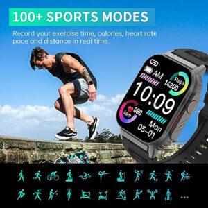 Smart Watch(Answer/Make Call), 2.01" Smartwatch for Men Women, IP67 Waterproof, 100+ Sport Modes Fitness Tracker, Heart Rate Sleep Monitor, AI Voice, Smart Watches for Android iOS Phones