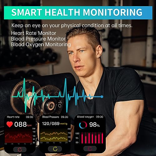 Smart Watch(Answer/Make Call), 2.01" Smartwatch for Men Women, IP67 Waterproof, 100+ Sport Modes Fitness Tracker, Heart Rate Sleep Monitor, AI Voice, Smart Watches for Android iOS Phones