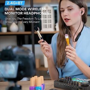 MAONO MH601 Monitor Headphone with WH30 Wireless BT Neckband Headphone for Live Streaming,Podcasting,Music