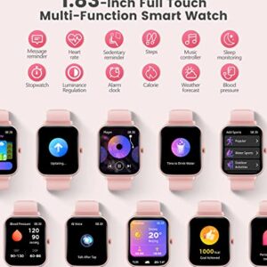 2023 Newest 1.83" Smart Watch for Womens,Answer/Make Calls Fitness Tracker with Heart Rate Sleep Monitor,Step Counter,21 Sports Modes,Activity Trackers Waterproof Smart Watch for Android iOS iPhones