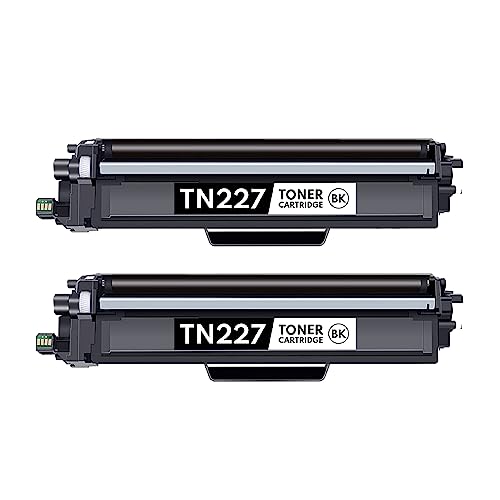 TN-227BK 2 Pack TN-223 TN227 Toner Cartridge - High Yield NUC Compatible Replacement for Brother TN227 Toner HL-3230CDN Printer