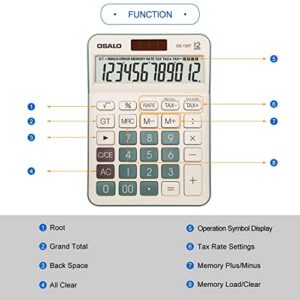 Pocket Small Size Desk Calculator and Large Double Pocket Waterproof File Bag with Handle Bundle