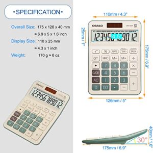 Pocket Small Size Desk Calculator and Large Double Pocket Waterproof File Bag with Handle Bundle