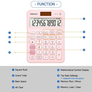 Pocket Small Size Desk Calculator and Large Double Pocket Waterproof File Bag with Handle Bundle